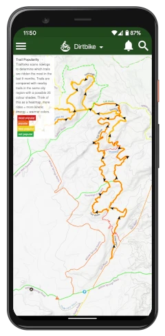 Dirtbike Adventures Map & Planning App, Trailforks