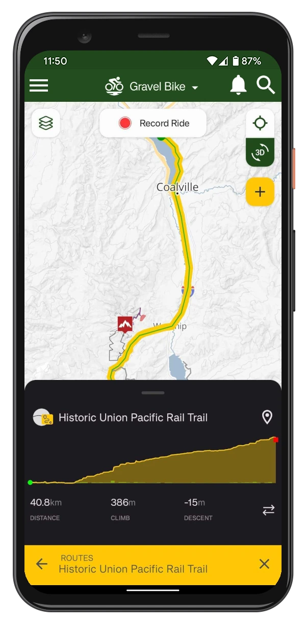 Gravel Biking Map & Planning App, Trailforks