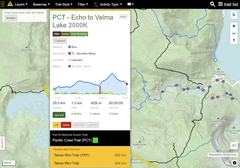 Hiking Adventures Map & Planning App, Trailforks