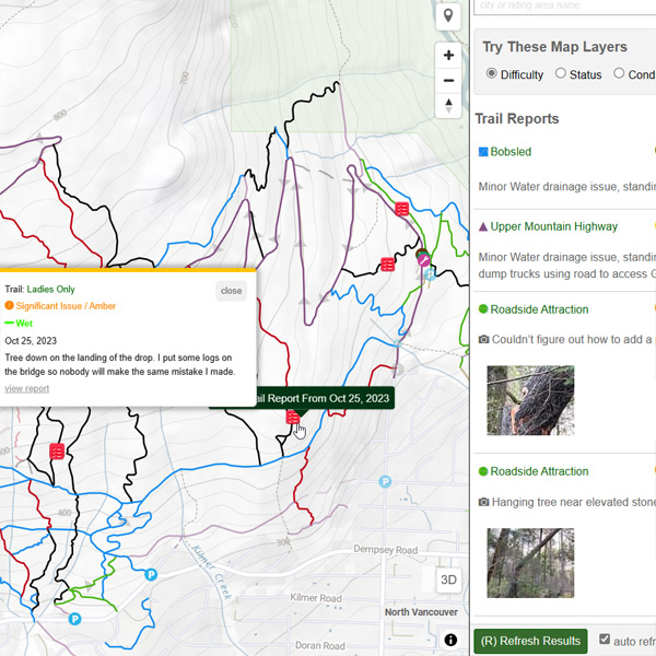 Trail Reports Map | Trailforks