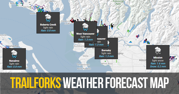 Mountain Biking Weather Map | Trailforks
